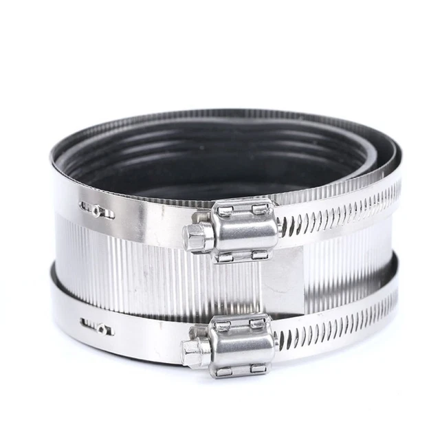 STAINLESS STEEL FLEXIBLE Clamp 3 Inch Rubber Coupling Metal Pipe ...