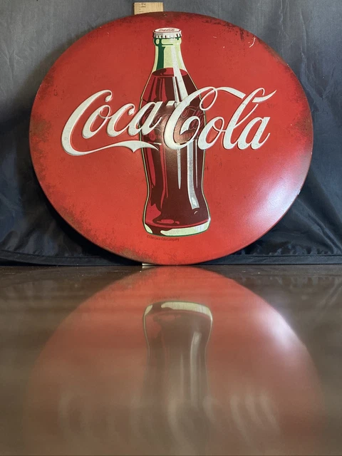 CLASSIC COCA-COLA COKE Round Button Metal Sign Open Road Brand Hobby ...