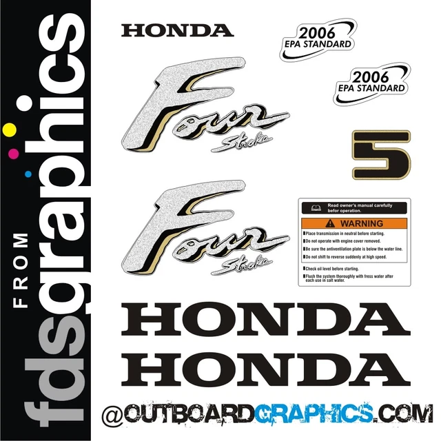 HONDA BF5 5HP 4 stroke outboard engine decals/sticker kit £25.54 ...