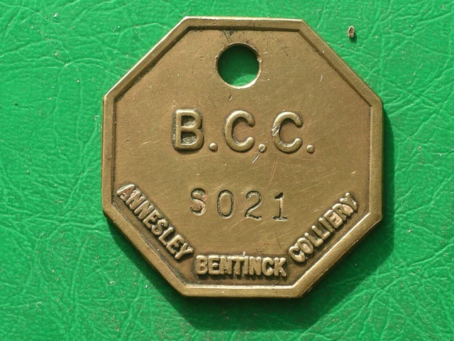 OCTAGONAL ANNESLEY BENTINCK British Coal colliery pit check miners ...