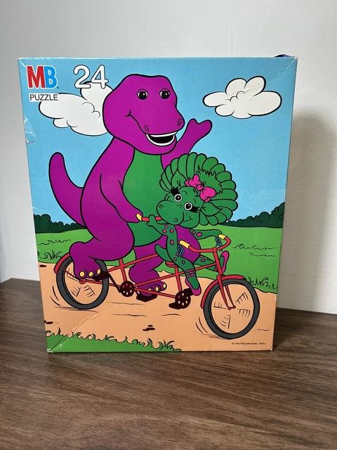 VINTAGE 1993 BARNEY Baby Bop 24PC Puzzle Bicycle Built for 2 Lyons ...