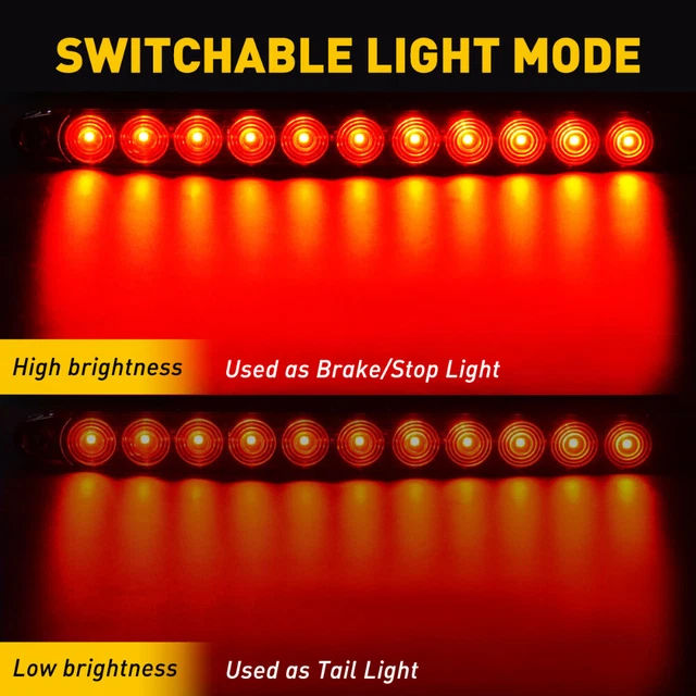 SLIM 11 LED Tail Light UTE STOP Brake Indicator Reverse Strip RV ...