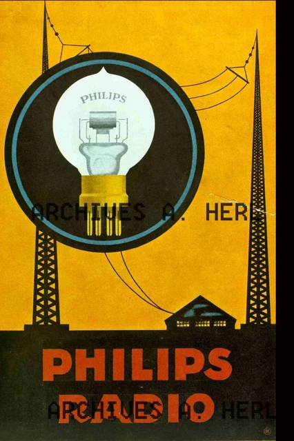 PHILIPS RADIO POSTER advertisement 1910s ca 8 x 10 print prent EUR 8,95 ...