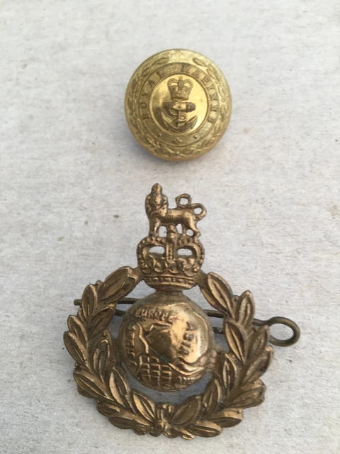 ROYAL MARINES COMMANDO Regiment Brass Cap Badge and Button £9.03 ...