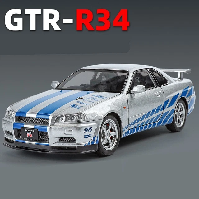 VOITURE 1/24 FAST and Furious Nissan Skyline GT-R(R34) 1:24 Diecast ...