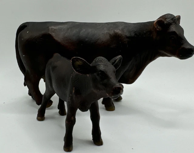 SCHLEICH BLACK ANGUS Female-Dairy & Calf Farm Animals-Retired-2002 £9. ...