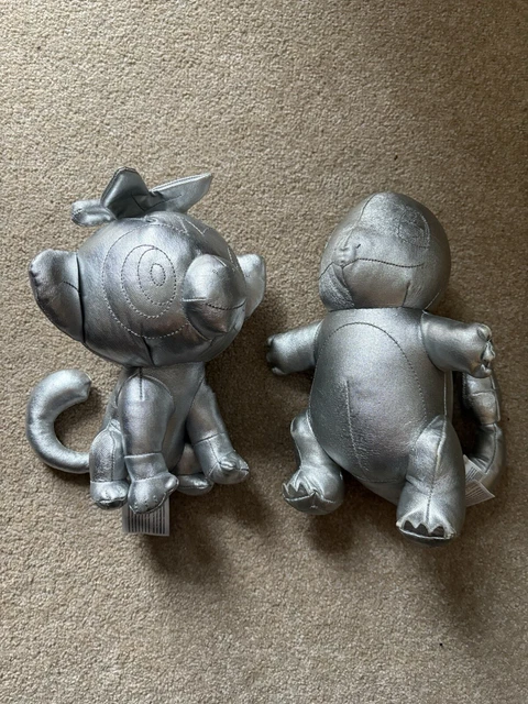 POKEMON 25TH ANNIVERSARY Silver Collectors Soft Plush Toys x2 ...