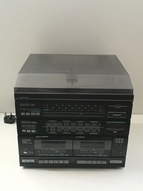 VINTAGE AMSTRAD MS-45 Stereo HiFi System Turntable Cassette Radio Retro ...
