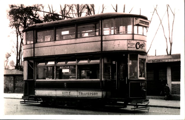 ORIGINAL REAL PHOTOGRAPH Tram Leicester 140 tramcar circa 1940 Melton ...
