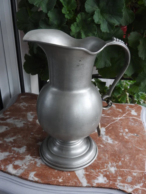 PICHET A ANSE BROC AIGUIÈRE ANCIEN ETAIN PUR PELTRO PEWTER ZINN ...