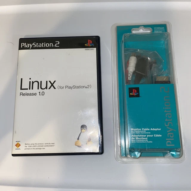 SONY PLAYSTATION 2 PS2 Linux Release 1.0 and Monitor Cable Adapter SCPH ...