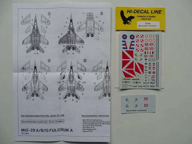 HI-DECAL LINE DECALS 1/72 MiG-29 Fulcrum A Pt. 2 EUR 7,00 - PicClick FR