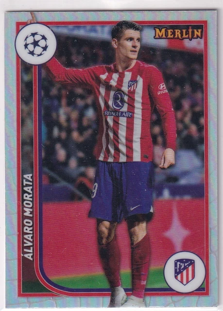 TOPPS 2024 MERLIN Cromo Champions League N º 18 Alvaro Morata Refractor ...