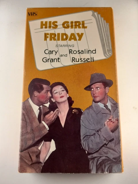 HIS GIRL FRIDAY (VHS) 1940 Cary Grant, Rosalind Russell, Ralph Bellamy ...