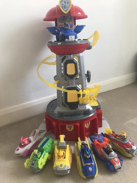 PAW PATROL MIGHTY Pups Lookout Tower With Vehicles £40.00 - PicClick UK