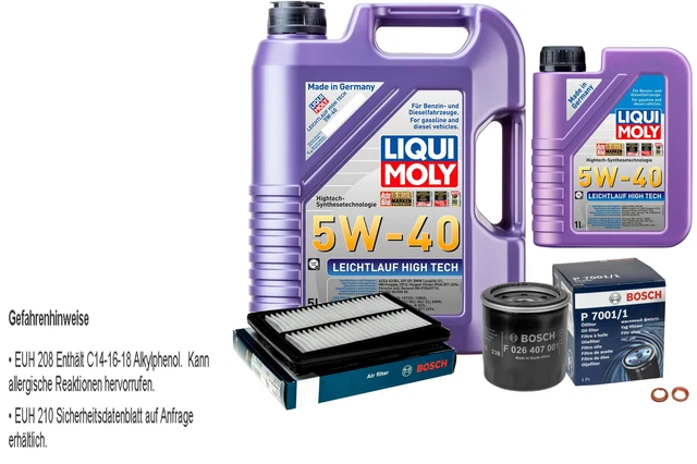 BOSCH INSPECTION SET 6l Liqui Moly Bon fonctionnement High Tech 5W-40 pour EUR 98,06 - PicClick FR