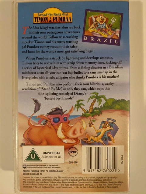 DISNEY TIMON AND Pumbaa - Around The World With Timon And Pumbaa (VHS ...