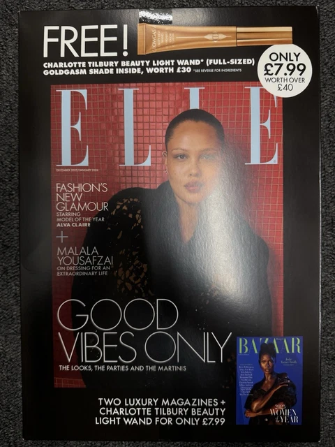 BRITISH ELLE MAGAZINE UK December / January 2026 + free Charlotte ...