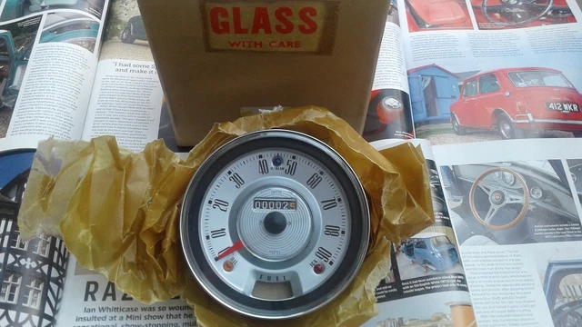 CLASSIC MINI MK1 Bmc Genuine Nos Silver Smiths Speedo Speedometer Rare ...