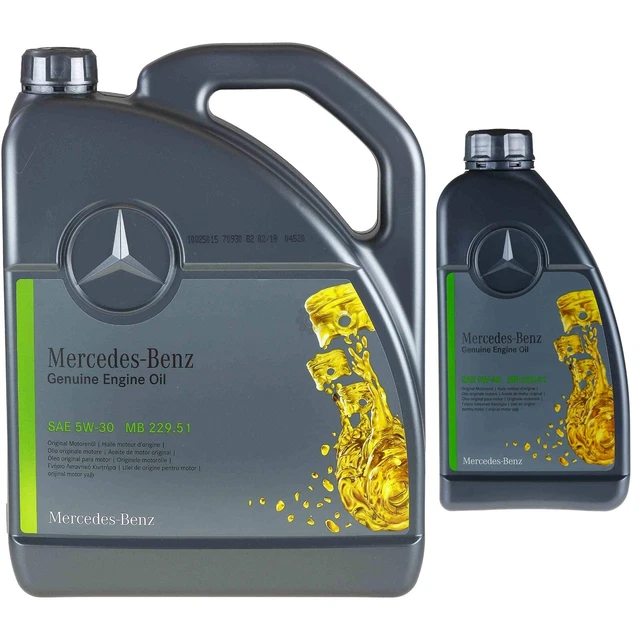 6 LITRI OLIO Motore Originale Mercedes Benz 5W-30 100% Sintetico Mb 229 ...