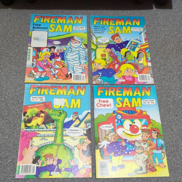 1990S REDAN COMICS Fireman Sam Comic book bundle No.75 - No.78 Robert ...