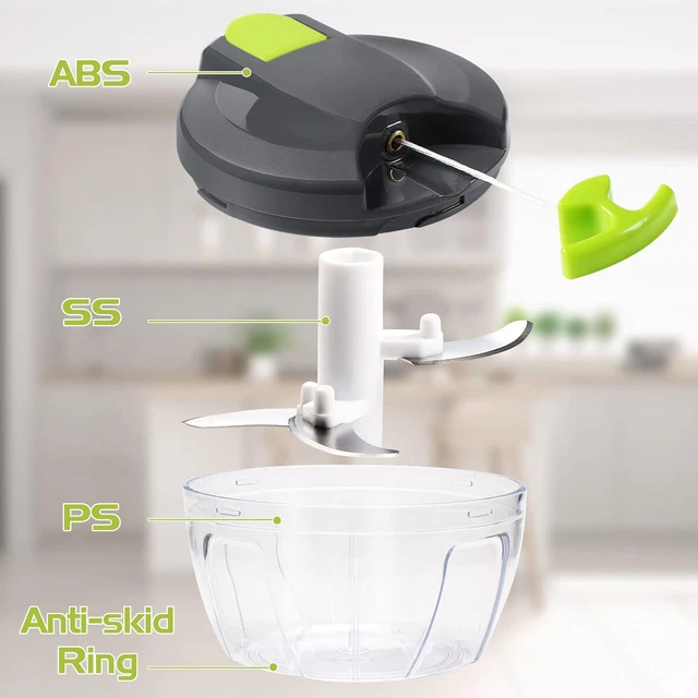 MANUAL FOOD CHOPPER Pull String,Hand Food Shredder,Onions Slicer Cutter ...