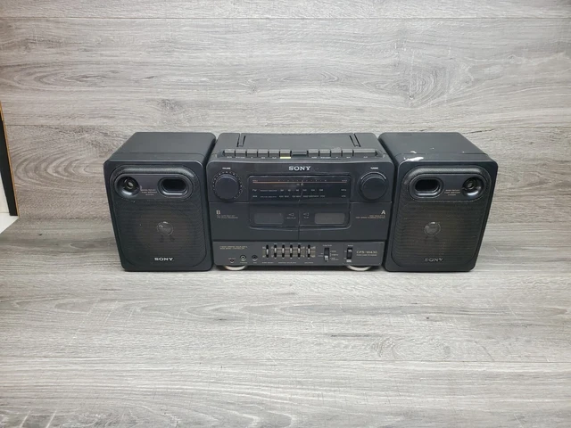 OLD SCHOOL BOOMBOX Ghetto Blaster Sony CFS-W430 Dual Cassette 5 Band ...