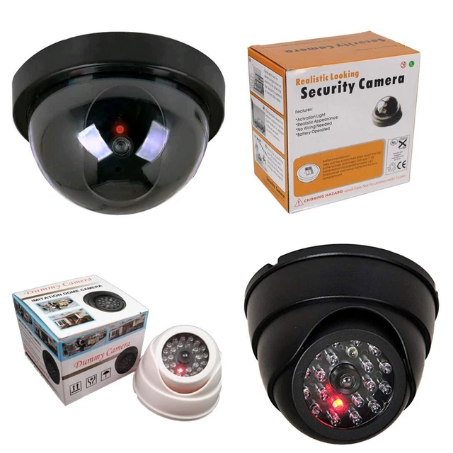 DOME SURVEILLANCE SIMULATION Flashing LED Light Fake Monitor Dummy ...