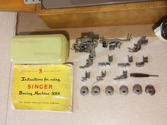 SINGER 306K ZIG Zag Heavy Duty Electric Sewing Machine with Accessories ...