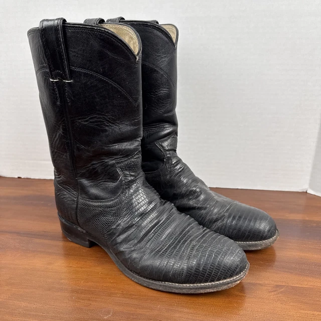 VINTAGE JUSTIN 3112 Exotic Lizard Roper Boots Size 7D £62.48 - PicClick UK