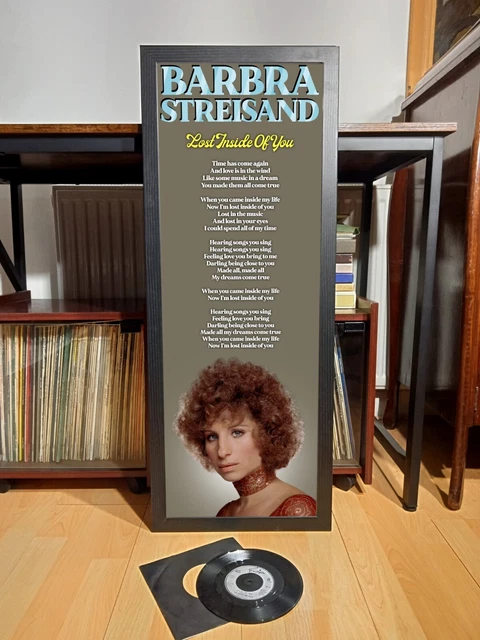 BARBRA STREISAND LOST Inside Of You Poster Lyric Sheet, A Star Is Born ...