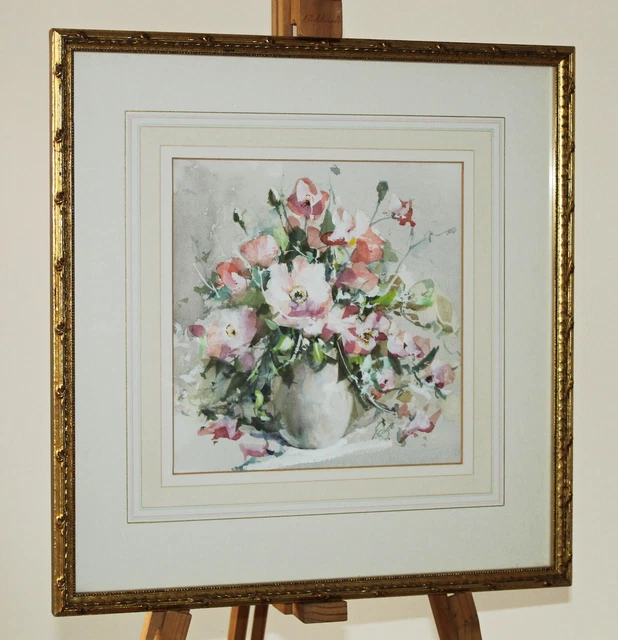 DEREK BROWN (1924-2009) Original Still Life Mixed Media Painting Vase ...