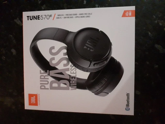 JBL HARMAN TUNE 570BT OverEar Wireless Headphones Pure Bass Black NEW ...
