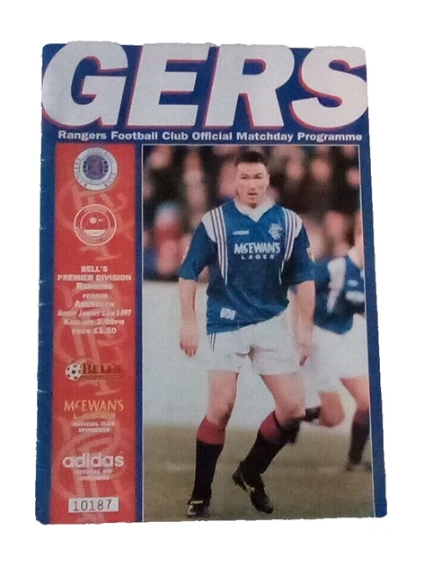 RANGERS FC FOOTBALL Programme - Season 1996-97 Rangers v Aberdeen 12/1 ...