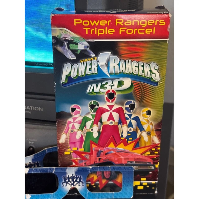 POWER RANGERS IN 3-D triple force Saban VHS Y2K, 2000 with 2 sets 3-D ...