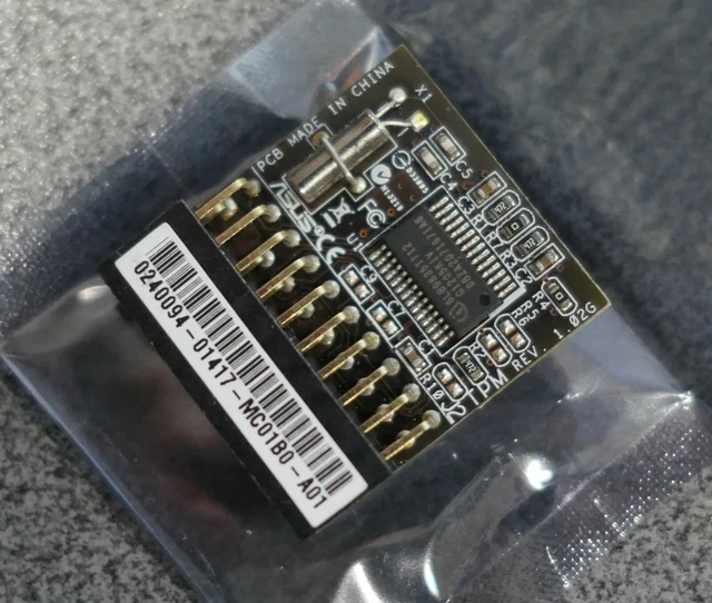 NEU ASUS TPM Modul 20 Pin für ältere Asus Mainboards FW3.19 PCB 1.02G ...