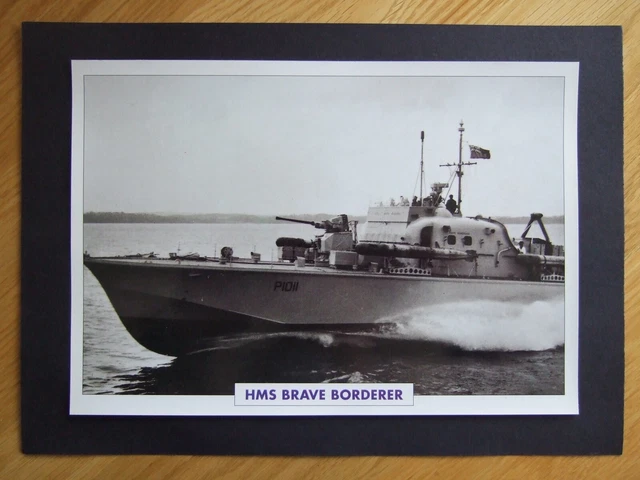 NAVAL PRINT- Hms Brave Borderer (1958) Fast Attack Craft £2.54 ...