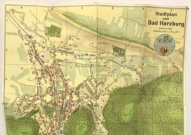 VINTAGE PRE WW2 Map Plan Bad Harzburg Germany 1940 £11.99 - PicClick UK