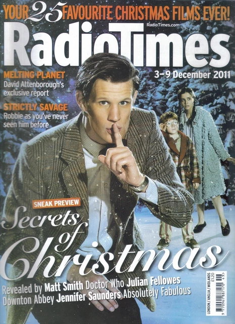 RADIO TIMES DECEMBER 2011 Doctor Who Matt Smith, Christmas episode ...