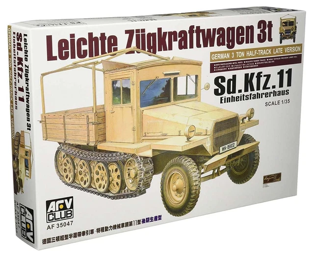 AFV CLUB 1/35 Sdkfz.11 3-Ton Half Late Model Wooden Cabin Plastic Model ...