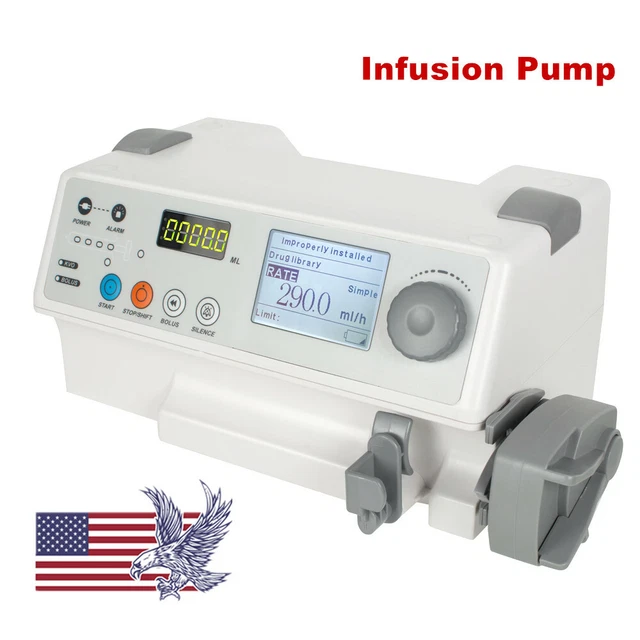 SURGICAL INFUSION SYRINGE Injector Pump+Drug library Visual Alarm ICU ...