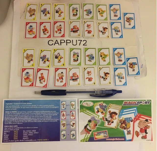 MAGIC SPORT 1-CARTE DA GIOCO+CARTINA S-67 (Italia) Kinder Sorpresa 2005 ...