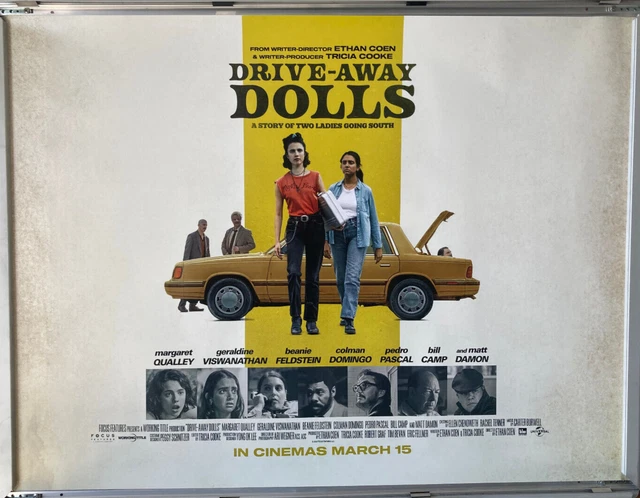 CINEMA POSTER: DRIVE-AWAY DOLLS 2024 (Yellow Quad) Ethan Coen Margaret ...