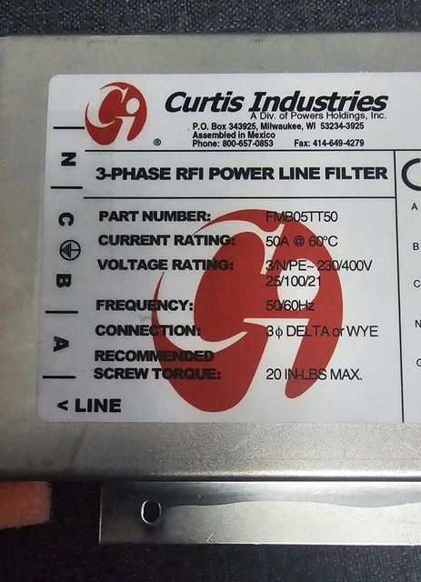 3 PHASE RFI POWER LINE FILTER FMB05TT50 RFI FILTER £99.50 - PicClick UK