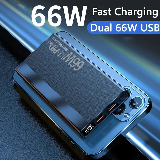 66W 20000MAH/30000MAH POWER Bank Fast Charging Portable External ...