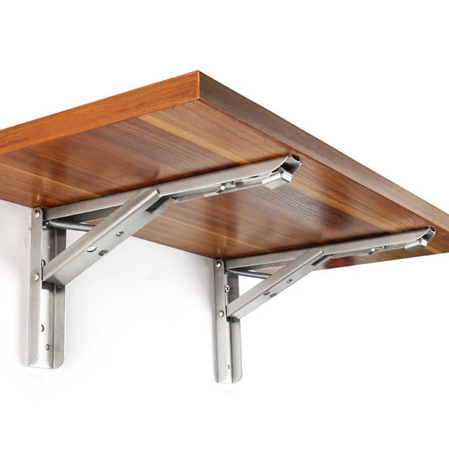 ADJUSTABLE STAINLESS STEEL Home Wall Mounted Bracket Table Shelf ...