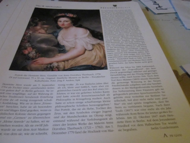 PREUSSEN ARCHIV N2 2450 Henriette Herz Bild Anna Dorothea Therbusch ...