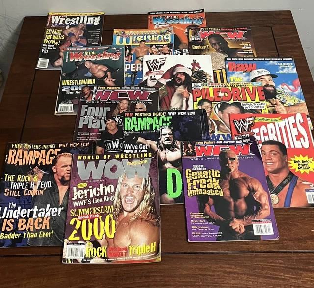 VINTAGE WWF LOT 14 Magazines 90’s 2000s Undertaker Mic Foley Rock HHH ...