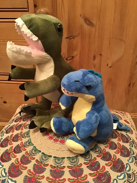KANDYTOYS GREEN 11& Blue 10" T-Rex Dinosaur Dino Bundle Soft Plush ...