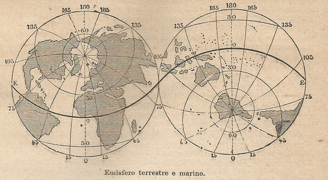 A8036 HEMISFERIO TERRESTRE E Marino-1906 Mapa Antiguo - Vintage Map EUR ...